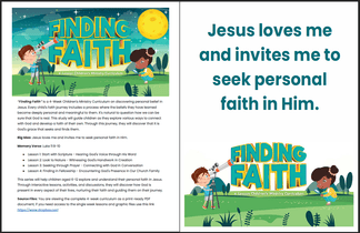 Finding Faith: Free Week #1 Sample Lesson - Sunday School Store