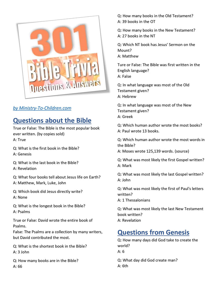 Bible Games for Children 🎯 Fun Activities for Kids Church & Sunday ...