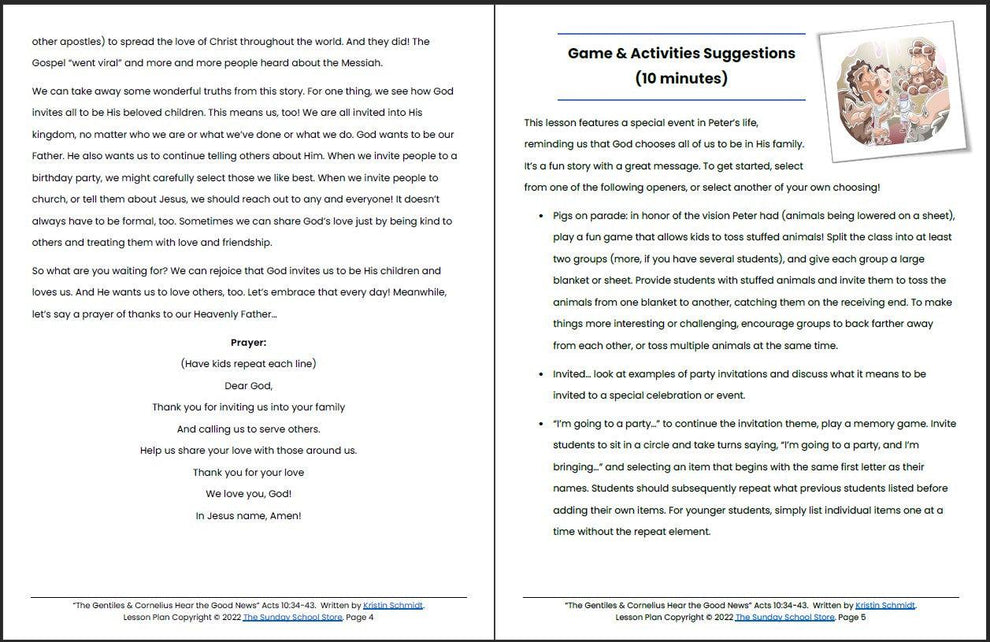 The Gentiles & Cornelius Hear the Good News (Acts 10:34-43) Printable ...
