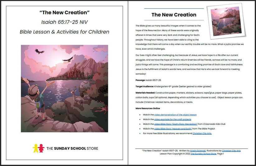 The New Creation (Isaiah 65:17-25) Printable Bible Lesson & Sunday Sch ...