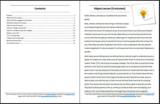 The Trinity: God is Three in One. Printable Bible Lesson & Sunday Scho ...