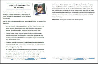 The Trinity: God is Three in One. Printable Bible Lesson & Sunday Scho ...