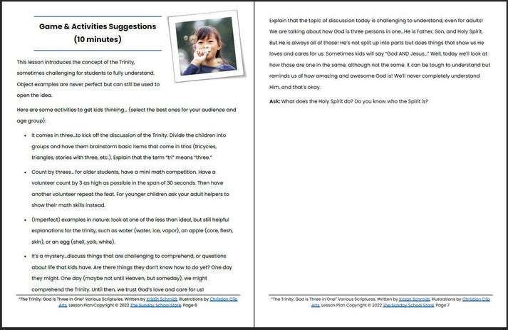 The Trinity: God is Three in One. Printable Bible Lesson & Sunday Scho ...